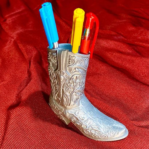 👢🔥 WESTERN COWBOY BOOT PEN HOLDER & MINI VASE / STYLE 3 – Decorative 3D ...