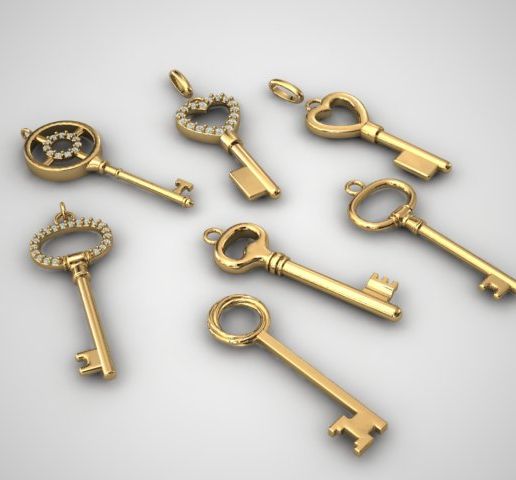 💎 diamond golden key・ 3D File for ・Cults