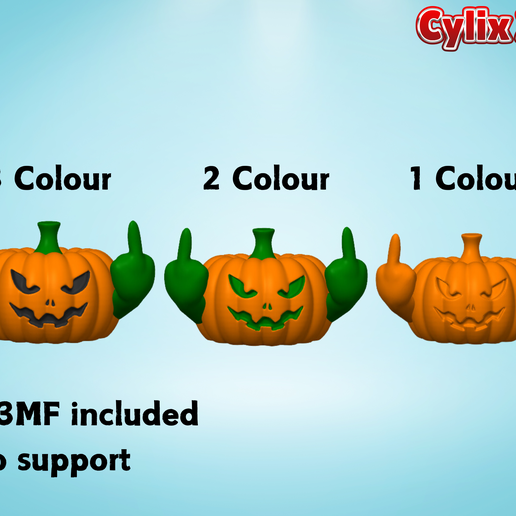 🎃 Pumpkin Middle Finger, Halloween 2024・Free 3D File for 3D printing・Cults