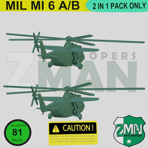 🚁 MIL MI 6 HELICOPTER (2 in 1)・ 3D File for ・Cults