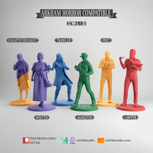 🧑‍⚖️ Investigator Pack 12 - Arkham Horror compatible・ STL File for 3D ...