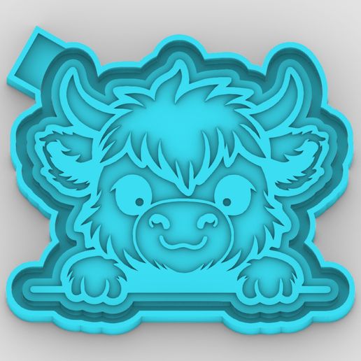 STL file highland cow 12 - freshie mold - STL for silicone mold 🐄 ・3D ...