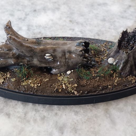 🌳 28mm Fallen Tree Terrain Scenery・Free STL File for ・Cults