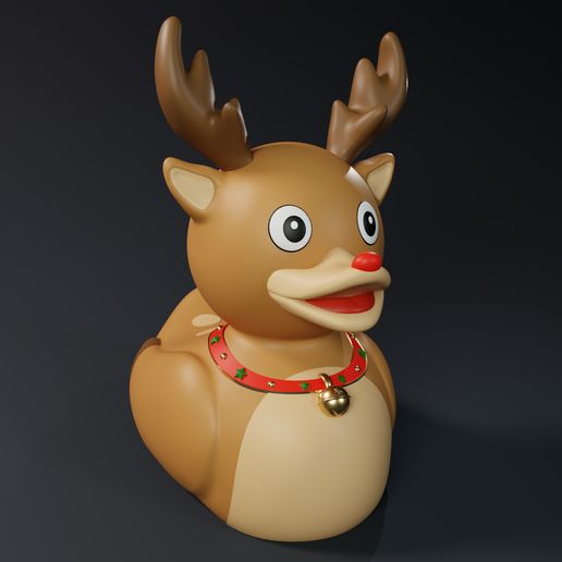 STL file Cute Raindeer Rubber Duck with Christmas Bell 🦆 ・3D printing ...