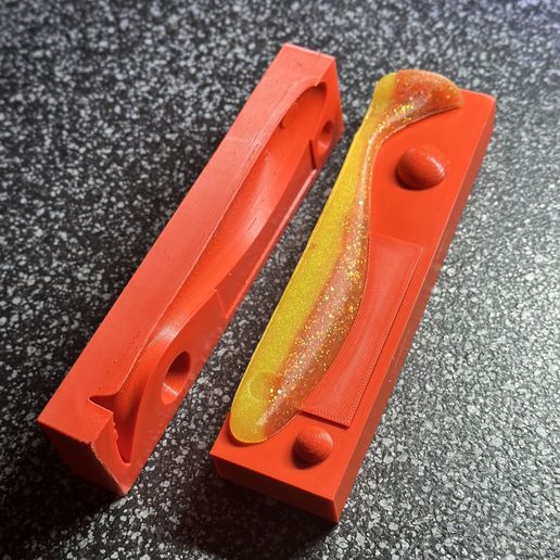 🎣 6 inch/15 cm Open Pour Swim Bait Mold (Single Cavity) - PJR Craftlure ...