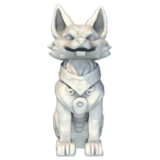 🎨 Totem kitsune de pedra japonês・Arquivo STL para Impressão 3D・Cults
