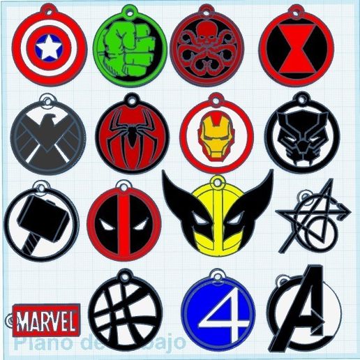 🔑 marvel key rings・Free 3D File for 3D printing・Cults