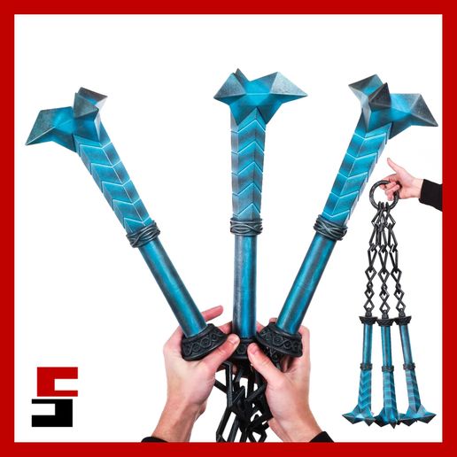 🧊 DMC Cerberus (Ice Nunchaku) Devil May Cry Weapon Prop Replica Three ...