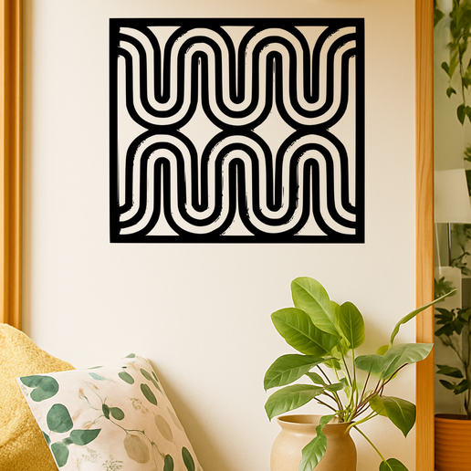 🎨 Geometric Arch Pattern Panel - Wall Art Onecolor・ 3D File for 3D ...