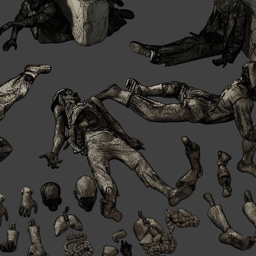 🧟 Zombie Crushed and Breaks Pack 1・ 3D File for ・Cults