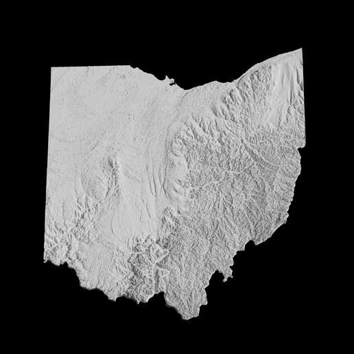 🇺🇸 USA State of Ohio Topographic Map - 3D Terrain Elevation - Relief Map - Topography of Ohio ...