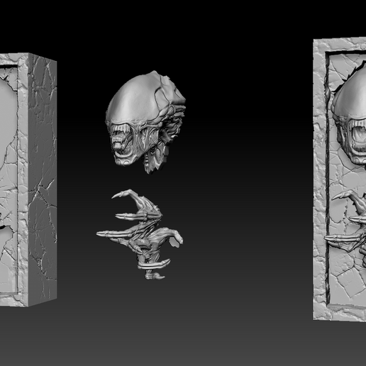 👽 Alien Xenomorph Book Nook STL – Sci-Fi Shelf Insert 3D Print Model ...