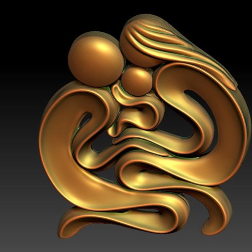 👪 Family CNC Relief Model・ STL File for 3D printing・Cults