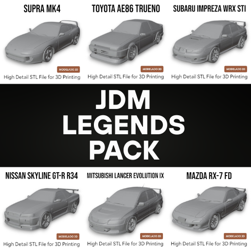 🚗 JDM Legends Pack - 6 voitures japonaises emblématiques (Modèles 3D ...