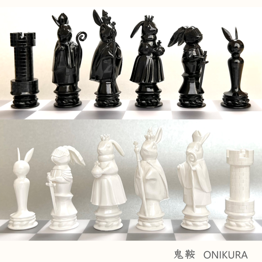 🐇 Rabbit Chess Set・ 3D File for 3D printing・Cults