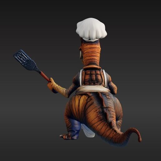 Free STL file Chef Rex: The Gourmet Dinosaur 👩‍🍳 (OBJ)・3D printer ...