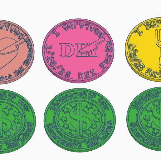 🪙 Challenge Coins – I Survived DOGE・Free STL File for 3D printing・Cults