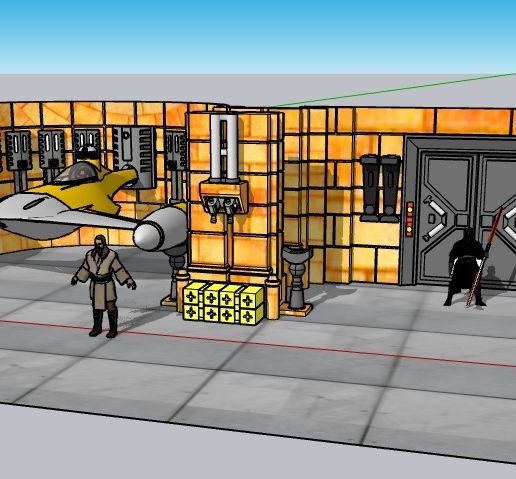 ⭐ Star Wars Diorama Theed Hangar for Action Fleet and Micro Galaxy ...