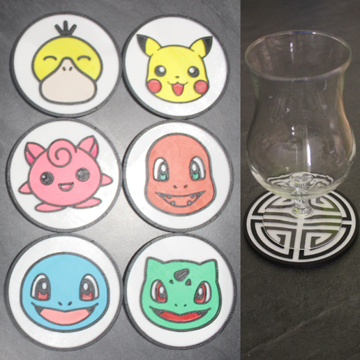 🐉 6 Pokemon Coaster 1・ STL File for ・Cults