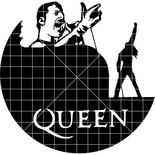 DXF file Queen band Freddie Mercury for laser cutting on vinyl record ...