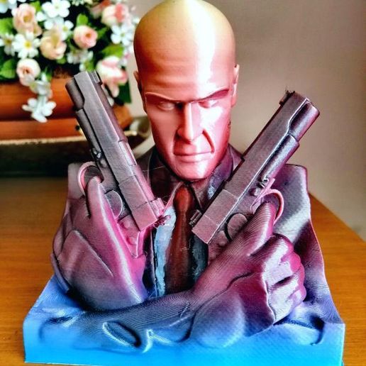 👤 Hitman Bust・ STL File for 3D printing・Cults