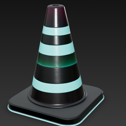 🆓 FREE - FUTURE TRAFFIC CONE 4 - Sci-Fi Street Prop - STL + OBJ (4K PBR ...