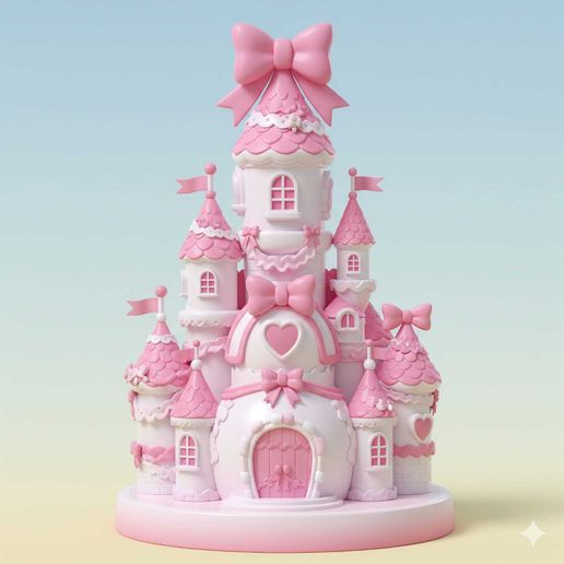 🏰 castle palace coquette bows・ STL File for 3D printing・Cults