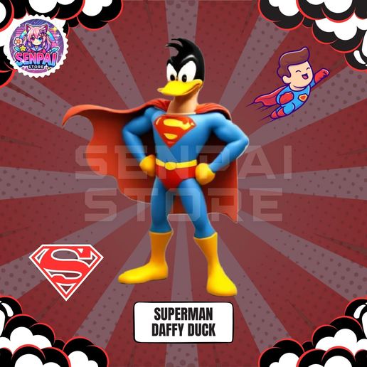 🦸‍♂️ SUPERMAN DAFFY DUCK 3D MODEL・Archivo STL Gratis para Impresión 3D ...