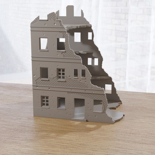 3D file Stalingrad Ruined House MST1 Wargaming Terrain 🏠 ・3D print ...