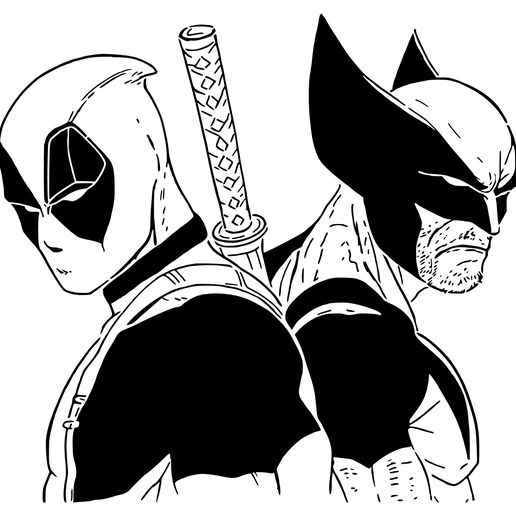 wolverine and deadpool coloring pages free