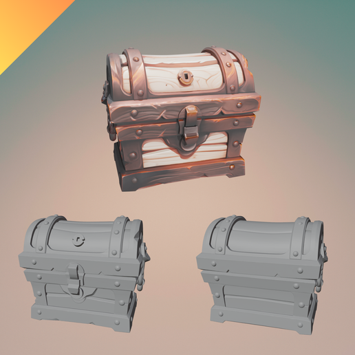 👾 Fantasy Treasure Chest – STL, OBJ, and GLB 3D Print Model・ STL File ...
