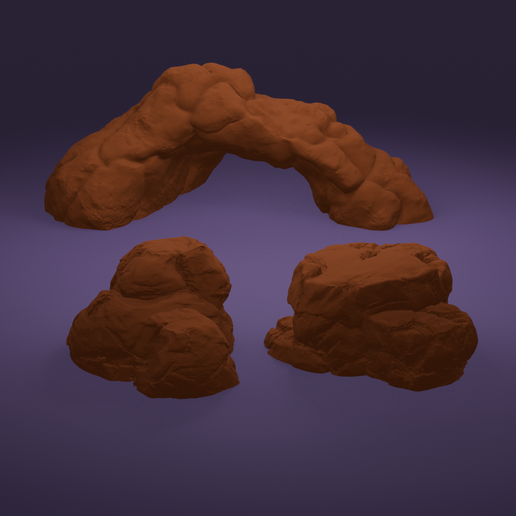 🪨 Natural Rock Terrain Pack – Modular Clusters & Archway・Free STL File ...