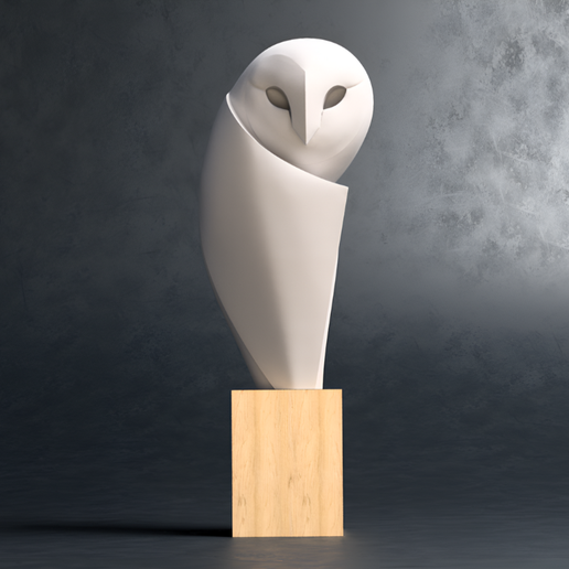 🦉 Commercial License Owl Sculpture Minimalistic Elegance・ STL File for ...