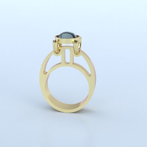 STL file Modern Minimalist Elevated Gemstone Ring | r06 💍 (OBJ)・3D ...