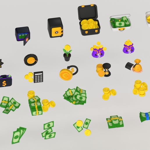 💰 Ultimate 3D Money & Finance Icon Pack - 30+ Stylized Low-Poly Assets ...