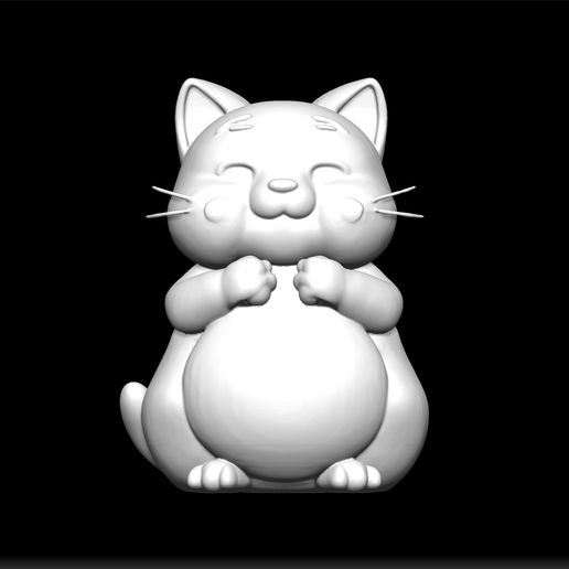 STL file Cute Fat Cat Model - Chubby Cat STL - Sitting Cat 3D ...