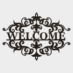 3D file Welcome Sign 2 - 2D/3D Wall Art STL+SVG+DXL+PNG For CNC Router ...