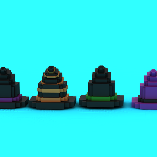 👾 MystiBlock Wizard Hats – 3D Printable Model Set・ STL File for 3D ...