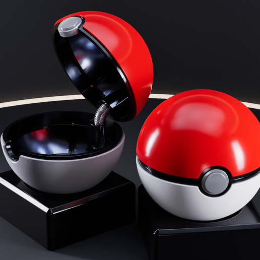 3D file Pokeball collection 3d files, with functional hinge 🐉 ・3D ...