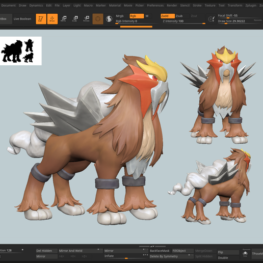 📁 Entei Pokémon Fanart - 3D print STL file・ STL File for 3D printing・Cults