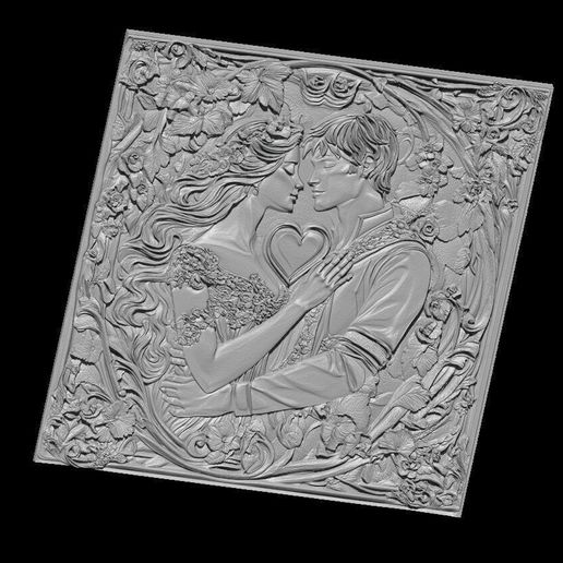 🧑‍🤝‍🧑 Romantic Couple Relief・ STL File for 3D printing and CNC ...