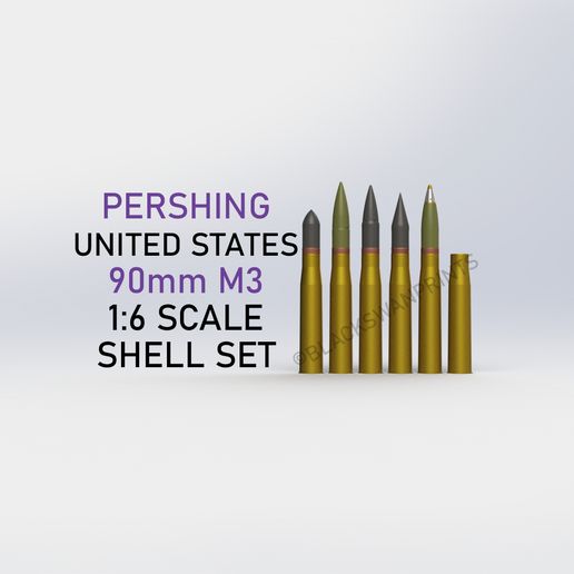 🔫 WW2 United States 90mm M3 Scale Model Cannon Shells・ 3D File for 3D ...