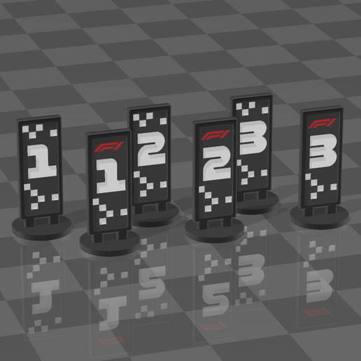3D file Racing Podium Position Signs for 1:64 🌆 ・3D print object to ...