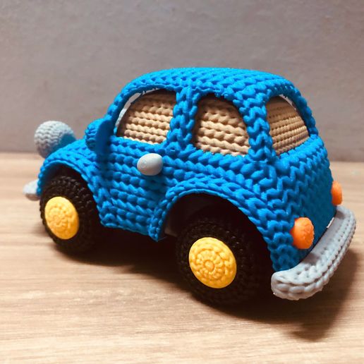 🚗 mini cooper car knitted crochet・Archivo STL para Impresión 3D・Cults