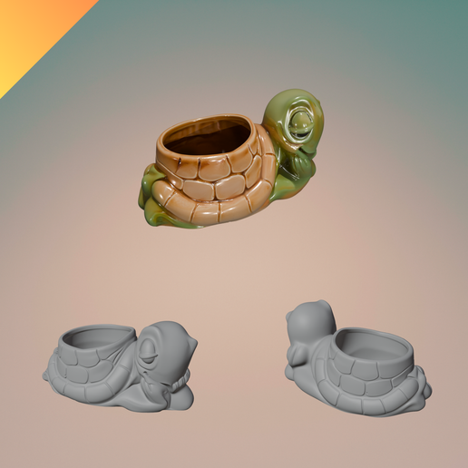🐢 Turtle Planter Mug STL – 3D Printable Animal Flower Pot or Cup – Cute ...