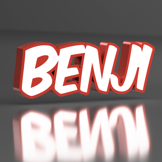 STL file Luminous Name Benji 🔦 ・3D printer design to download・Cults