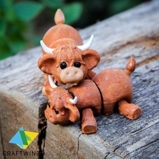 🐄 Tiny Highland Cow Toy・ STL File for 3D printing・Cults