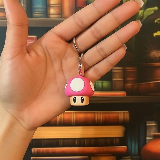 🍄 Mario Mushroom Keychain all colors seperate・ 3MF File for 3D printing ...
