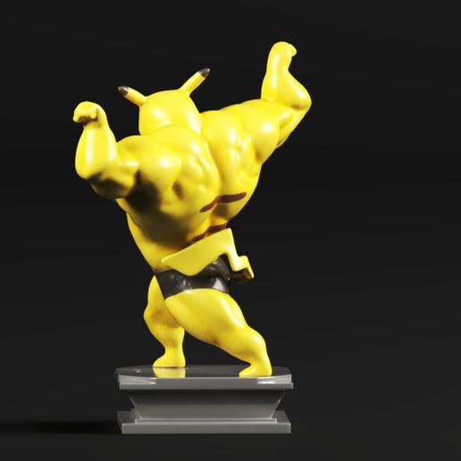 🐉 Pokemon Muscle Style Characters Bodybuilder Pikachu・ STL File for 3D ...