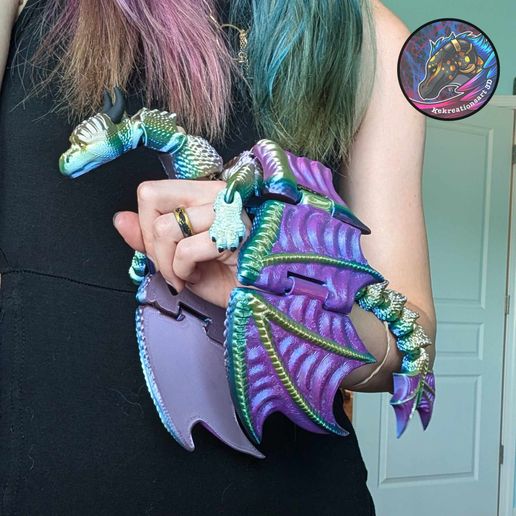 🐉 Flexi Dragon Finger Arm Puppet・ STL File for 3D printing・Cults